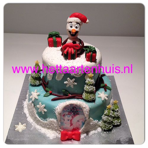 Lagentaart Frozen KERST - Het Taartenhuis