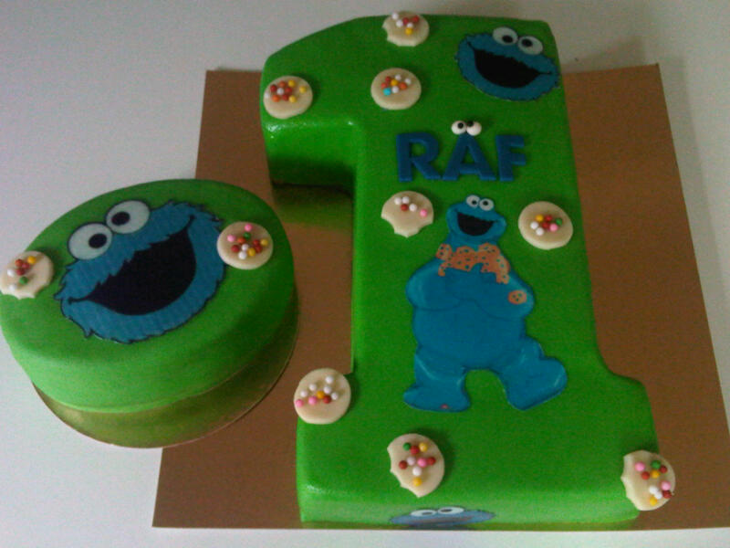 Koekiemonster Raf cijfertaart - Het Taartenhuis