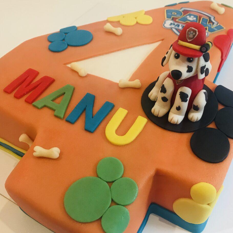 Paw Patrol Marshall cijfer taart - Het Taartenhuis