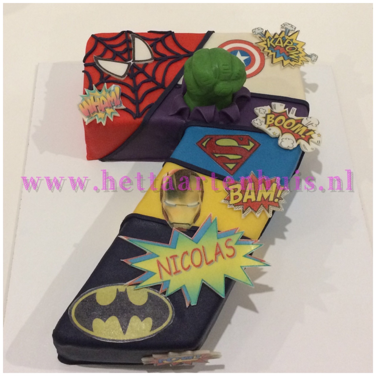 Marvel Avengers cijfer taart - Het Taartenhuis