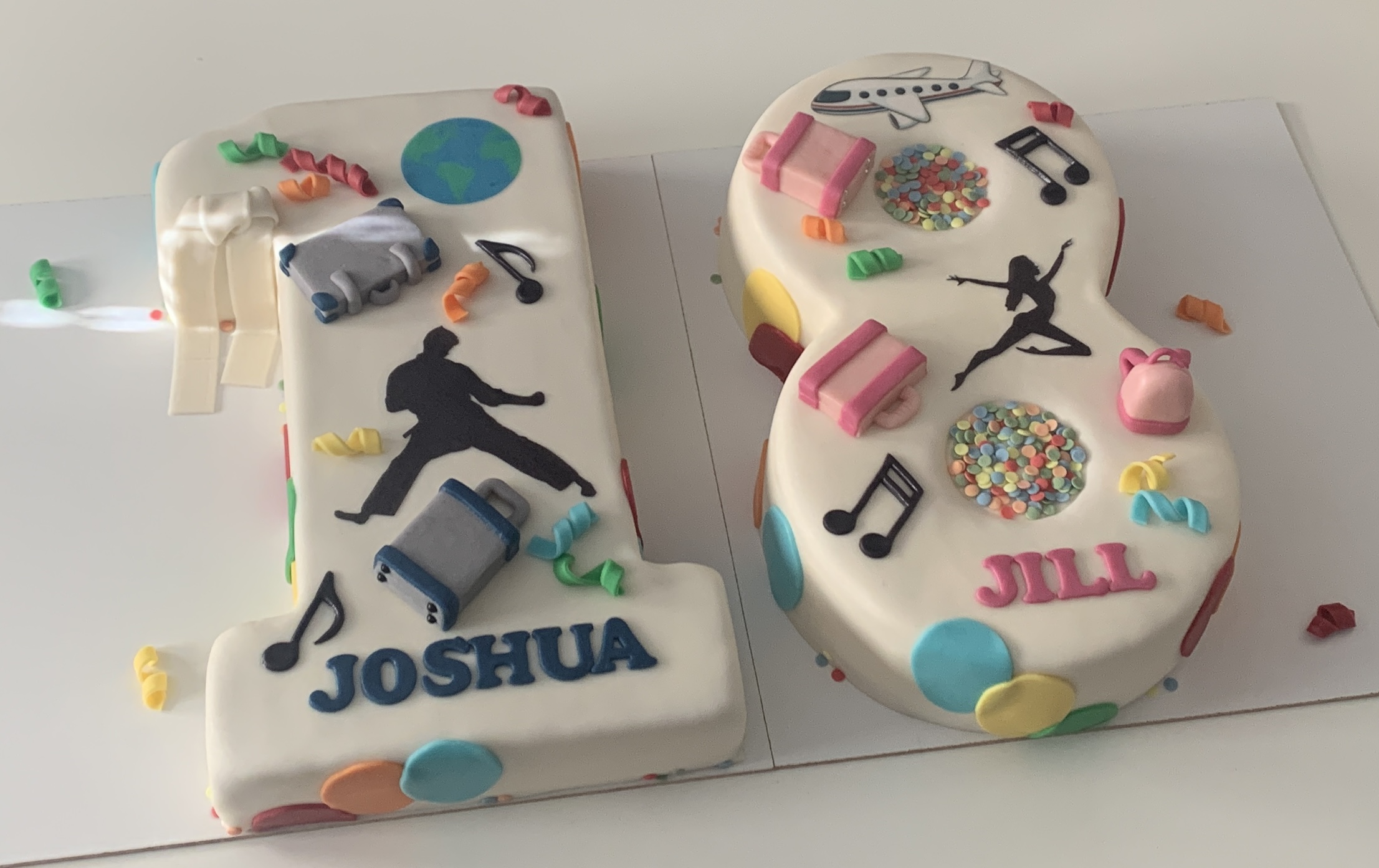 Cijfer taart 18 JOSHUA & JILL - Het Taartenhuis