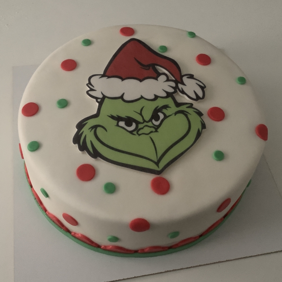 Grinch taart met afbeelding - Het Taartenhuis